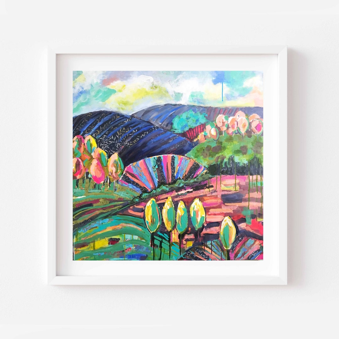 Landscape Print, Landscape Art, Colorful Landscape, Abstract Landscape ...