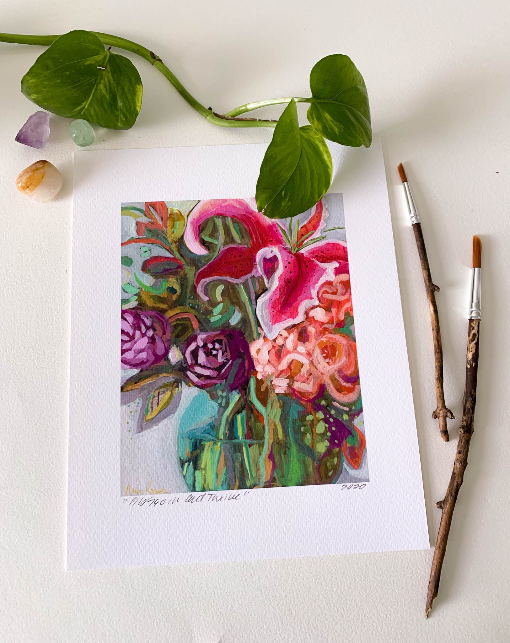 Floral Abstract Art, Floral Art Print, Abstract Floral Painting ...
