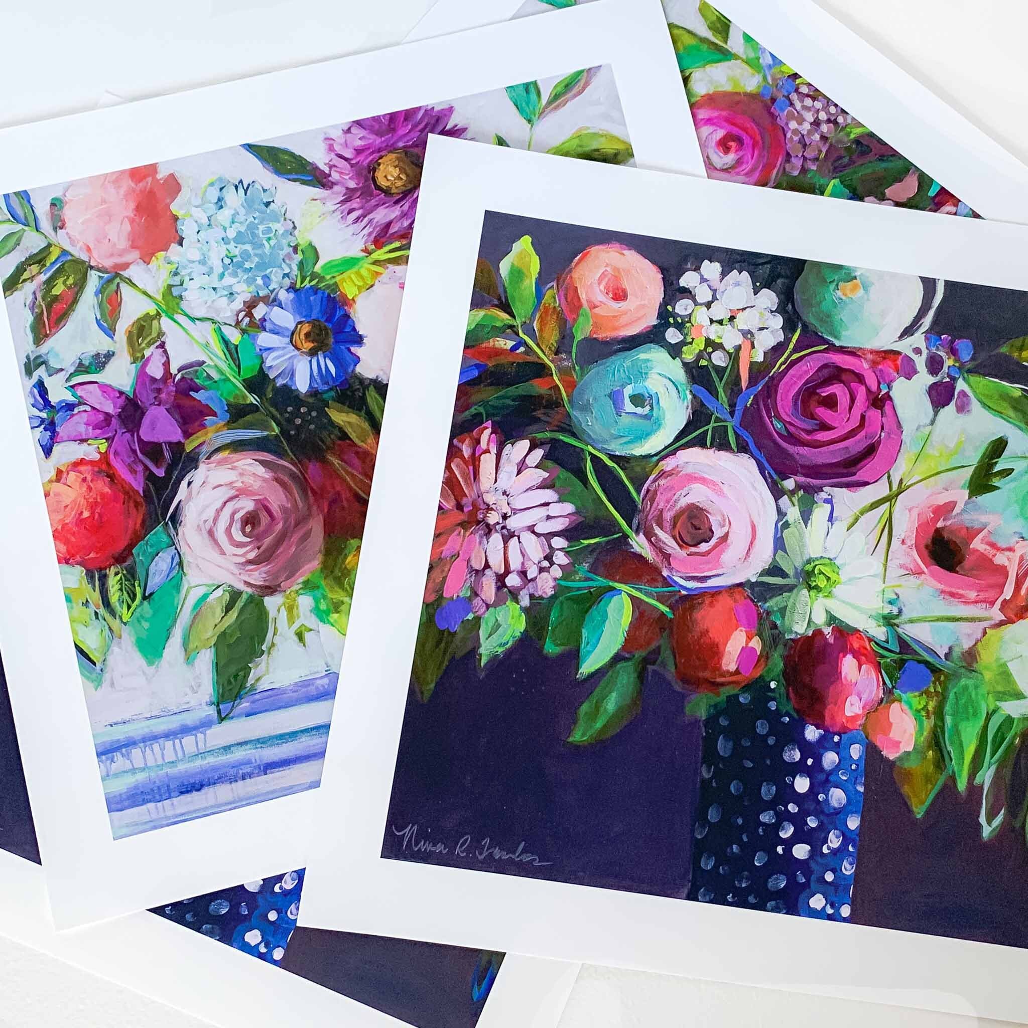 Floral Abstract Art, Floral Art Print, Abstract Floral Painting ...
