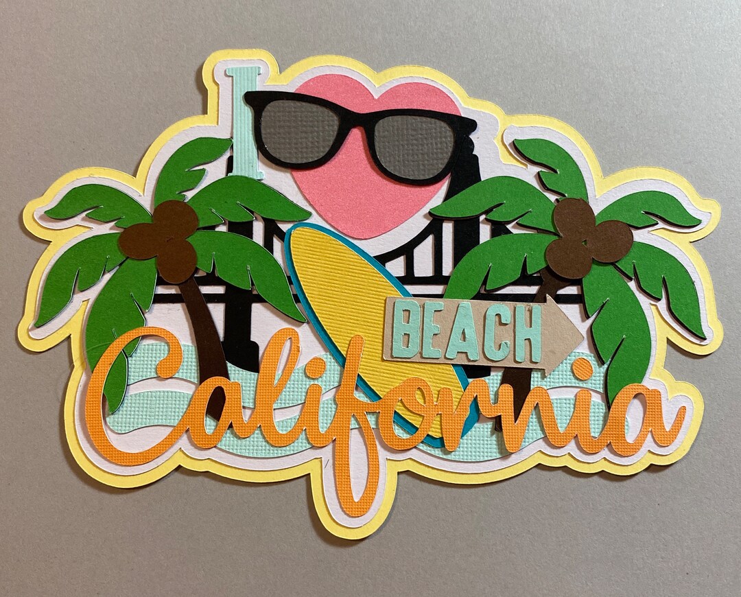 California Layered Scrapbooking Die Cut Dimensional Embellishment - Etsy