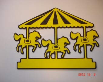 Yellow Carousel Merry Go Round Horse Amusement Park Ride Die | Etsy