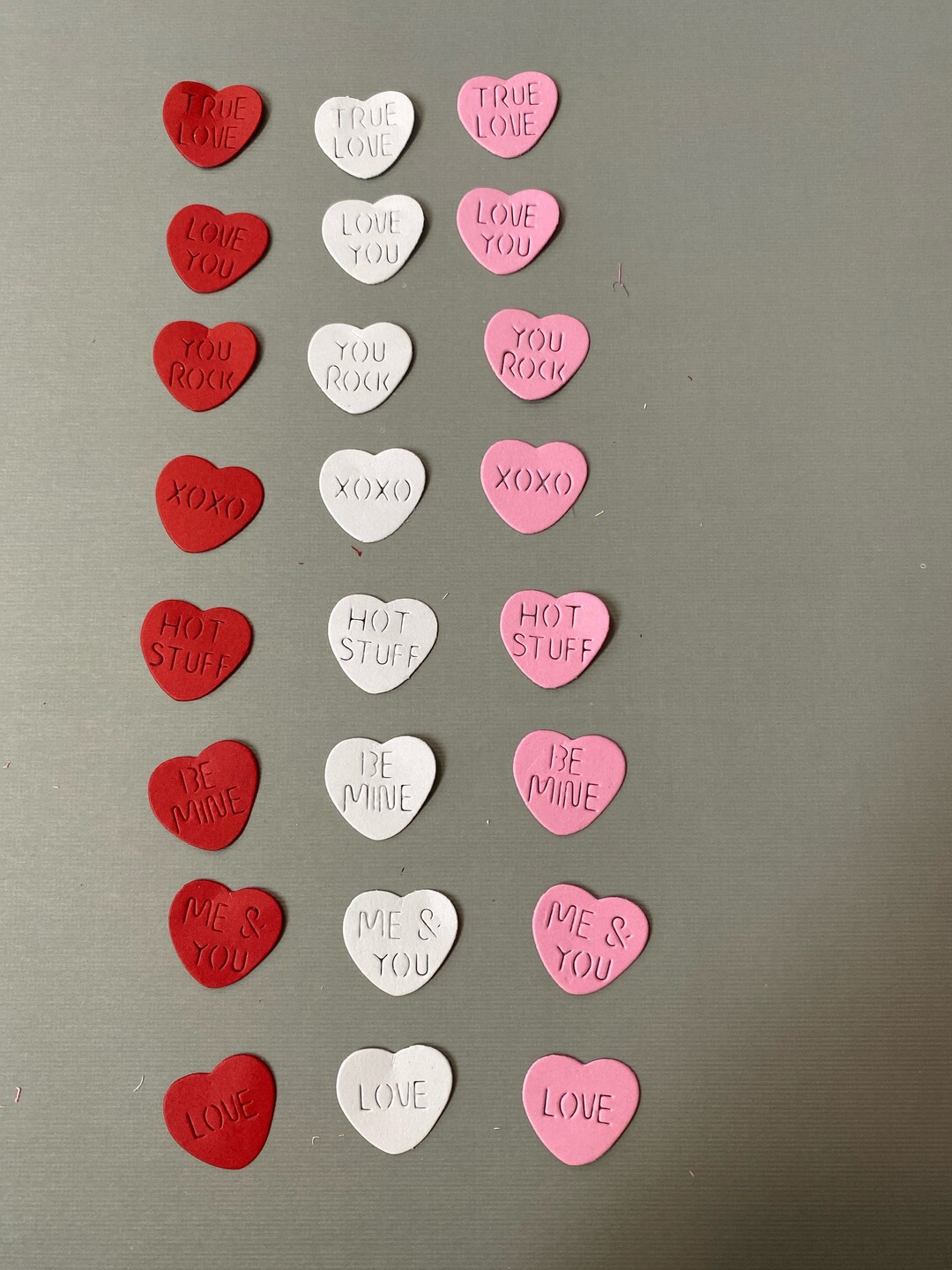 Valentine Hearts With Sayings Scrapbooking Die Cut Dimensional ...