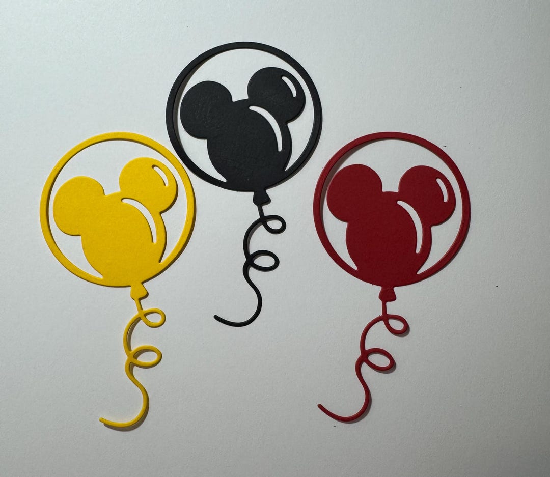 Disney Mickey Mouse Balloon Set of 3 Scrapbooking Die Cut Dimensional ...