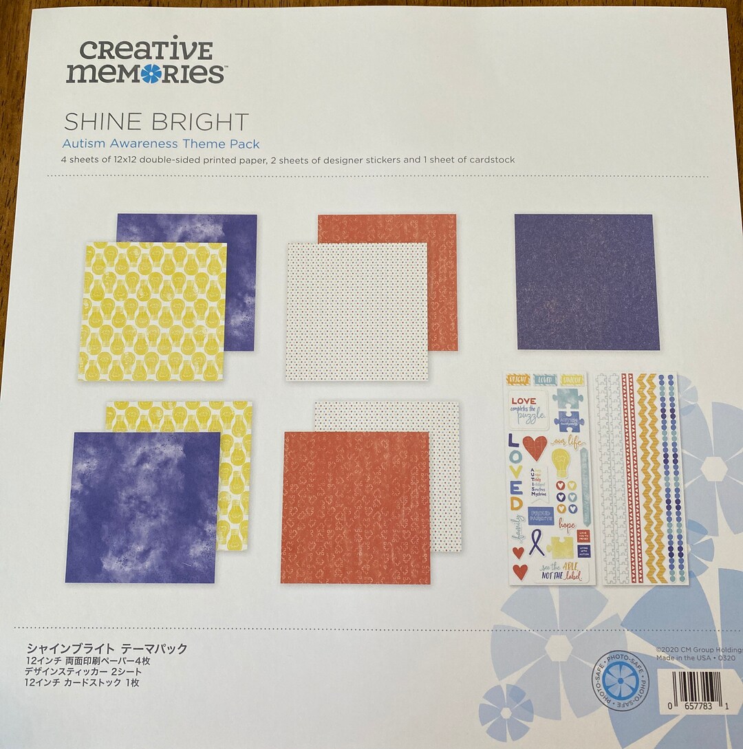 Creative Memories Shine Bright Autism Awareness Theme Designer Paper ...