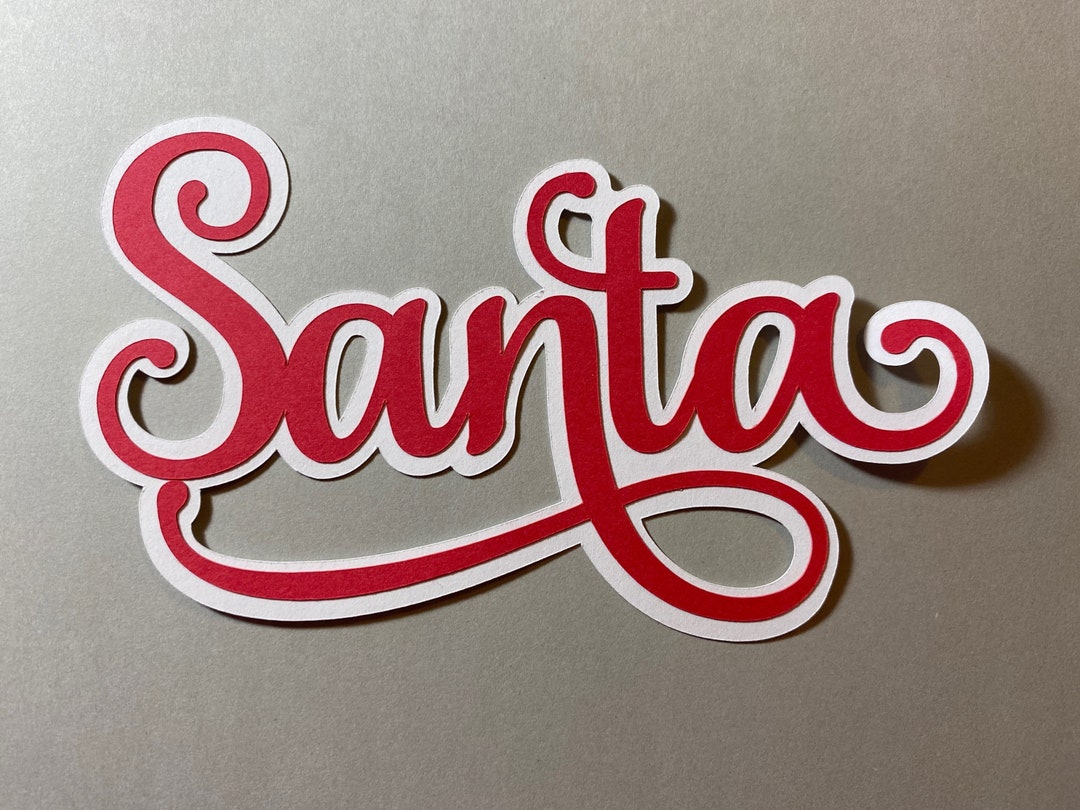 Santa White With Red Title Scrapbooking Die Cut Embellishment - Etsy
