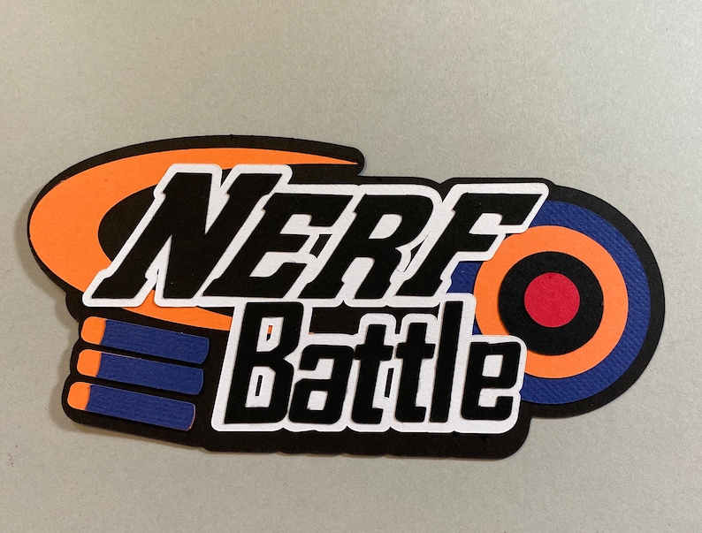 Nerf Gun Battle Layered Scrapbooking Die Cut Dimensional Embellishment ...