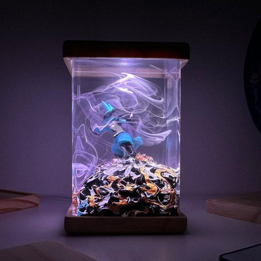 Custom Resin Lamp, Lucario Poke.mon Epoxy Lamp, Poke.mon Gift, Pokem.on ...