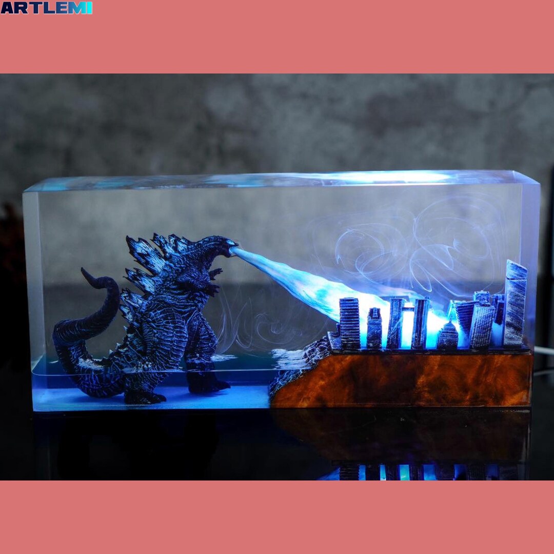 God.zilla Monster Resin Lamp,diorama Resin Epoxy,custom Night Light ...