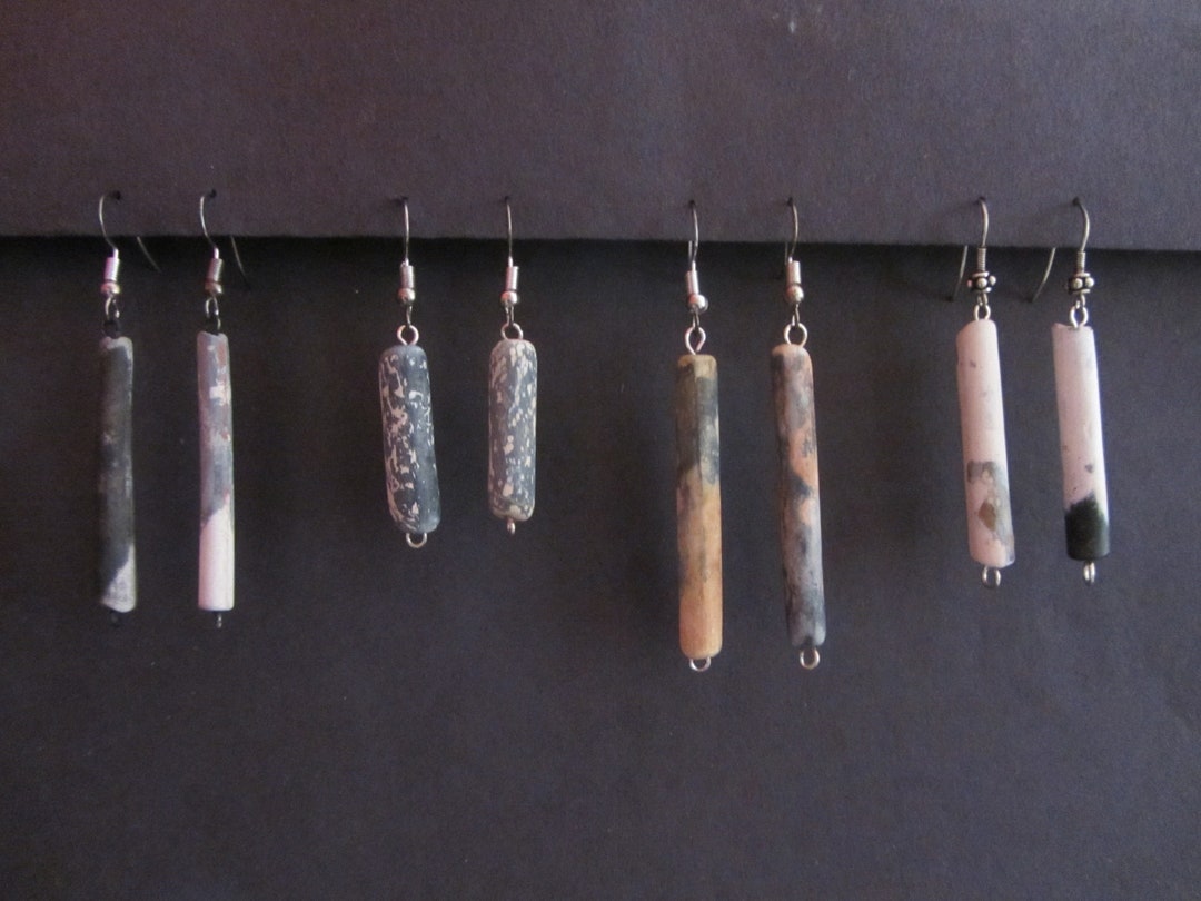 Earrings Made From Fragments of Old Clay Pipes Selected From the River ...