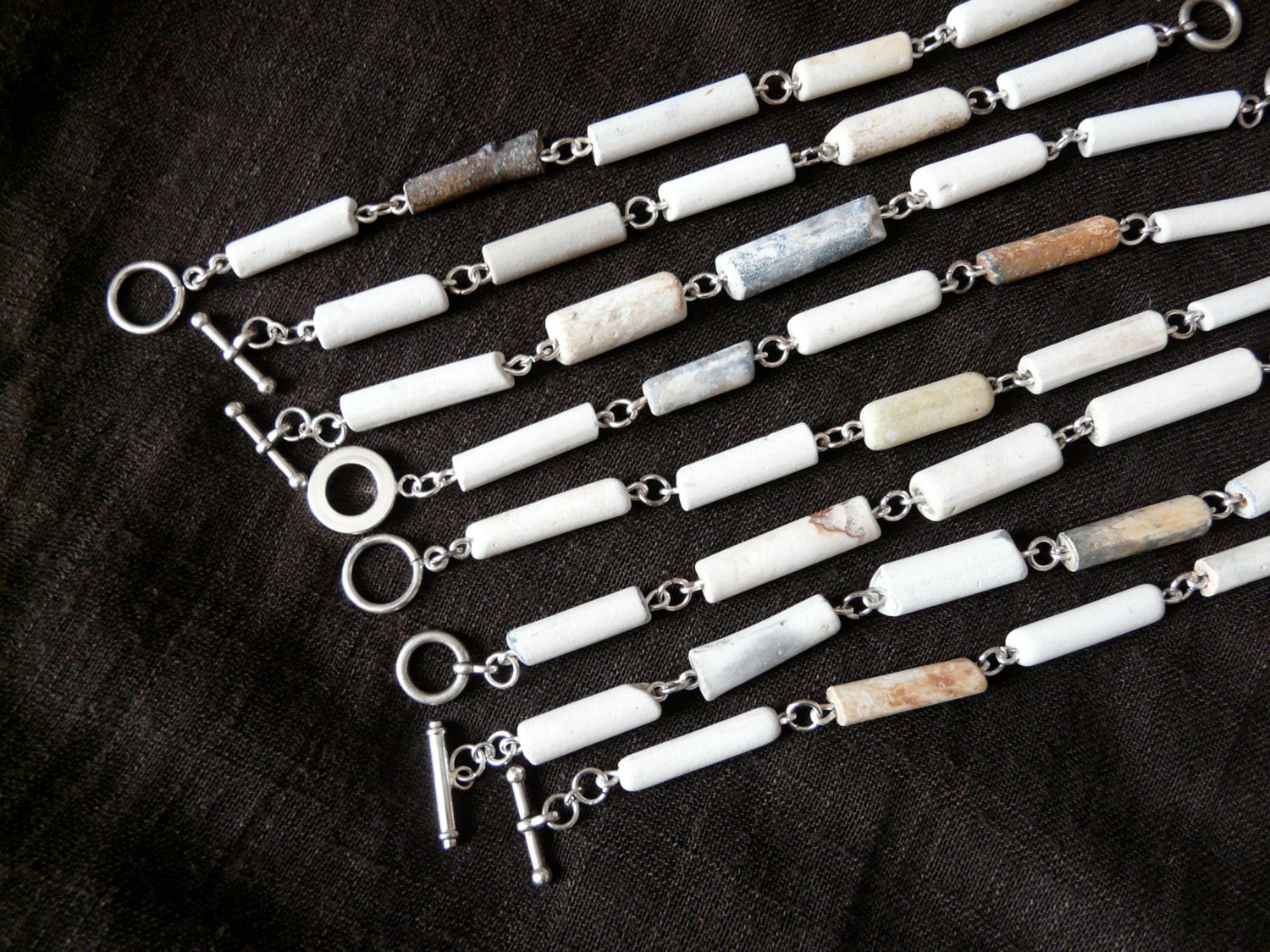 Multi-way Chain Necklace Made From Softly Coloured Clay Pipe Fragments ...