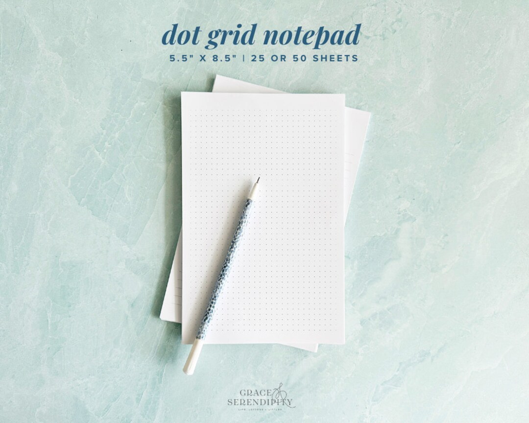 Dot Grid Paper Notepad With 25 Or 50 Pages 5 5x8 5 In Size Dot Grid