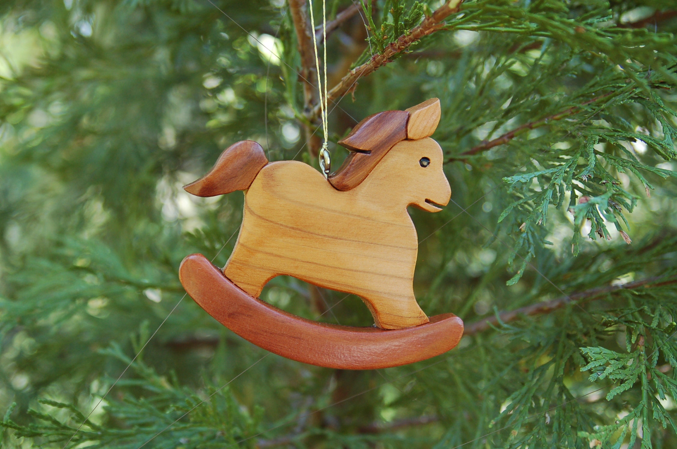 ROCKING HORSE CHRISTMAS Ornament Carving. A beautiful | Etsy