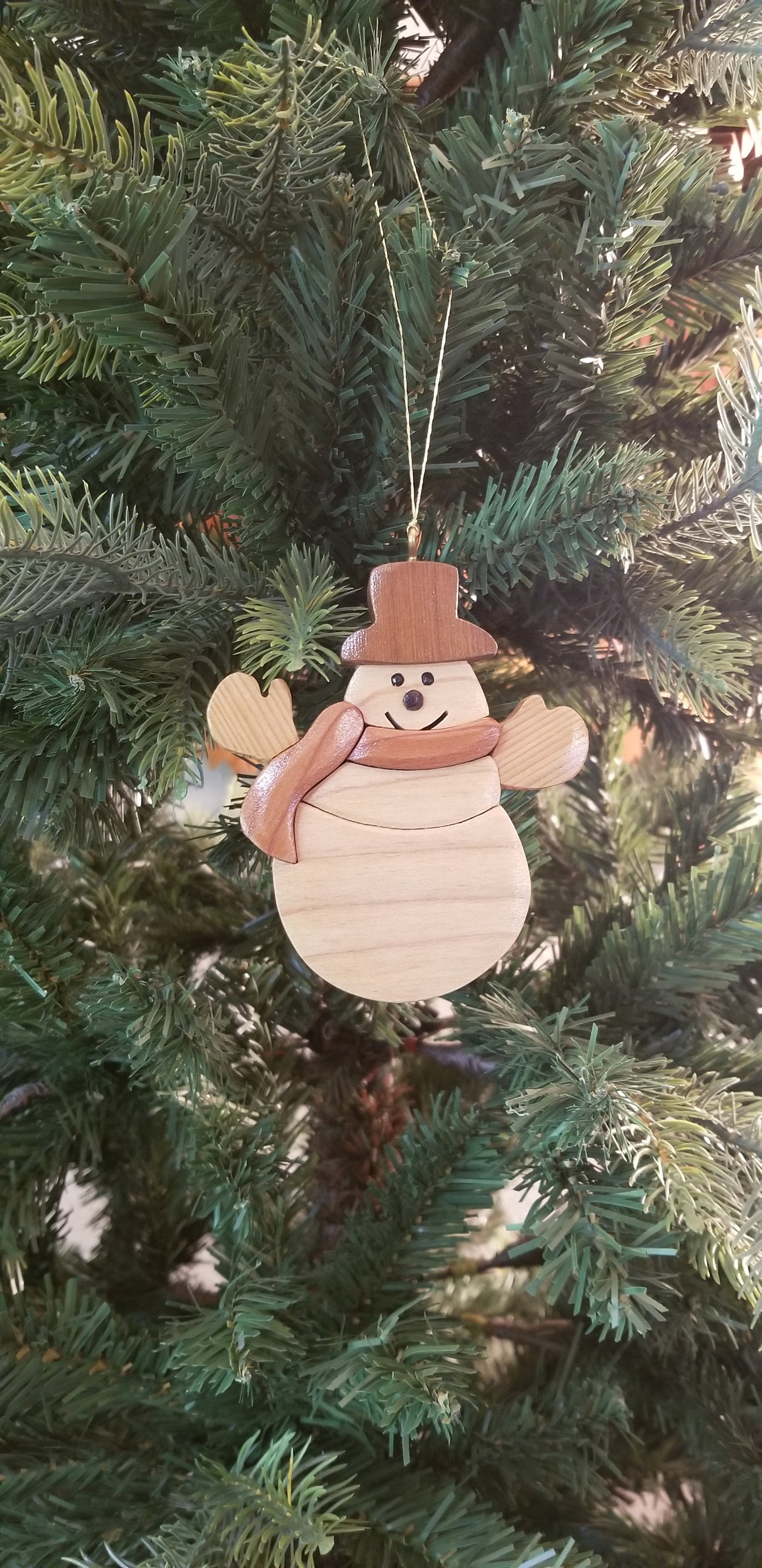 SNOWMAN CHRISTMAS ORNAMENT Intarsia Wood Carving. This - Etsy