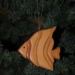 ANGEL FISH Christmas ORNAMENT Carving. Perfect addition for the ...