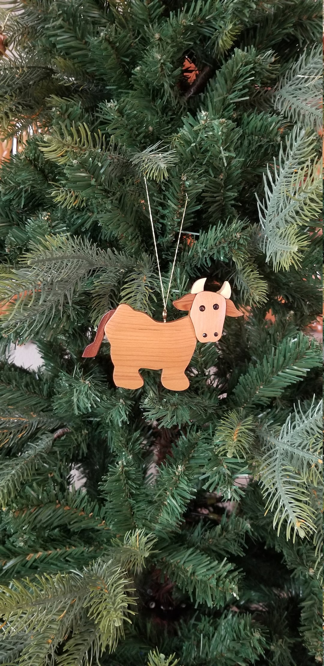 COW Ornament... ON SALE While They Last..... Intarsia Wood Carving. A ...