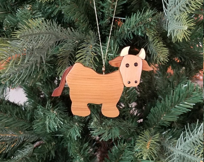 COW Ornament... ON SALE While They Last..... Intarsia Wood Carving. A ...