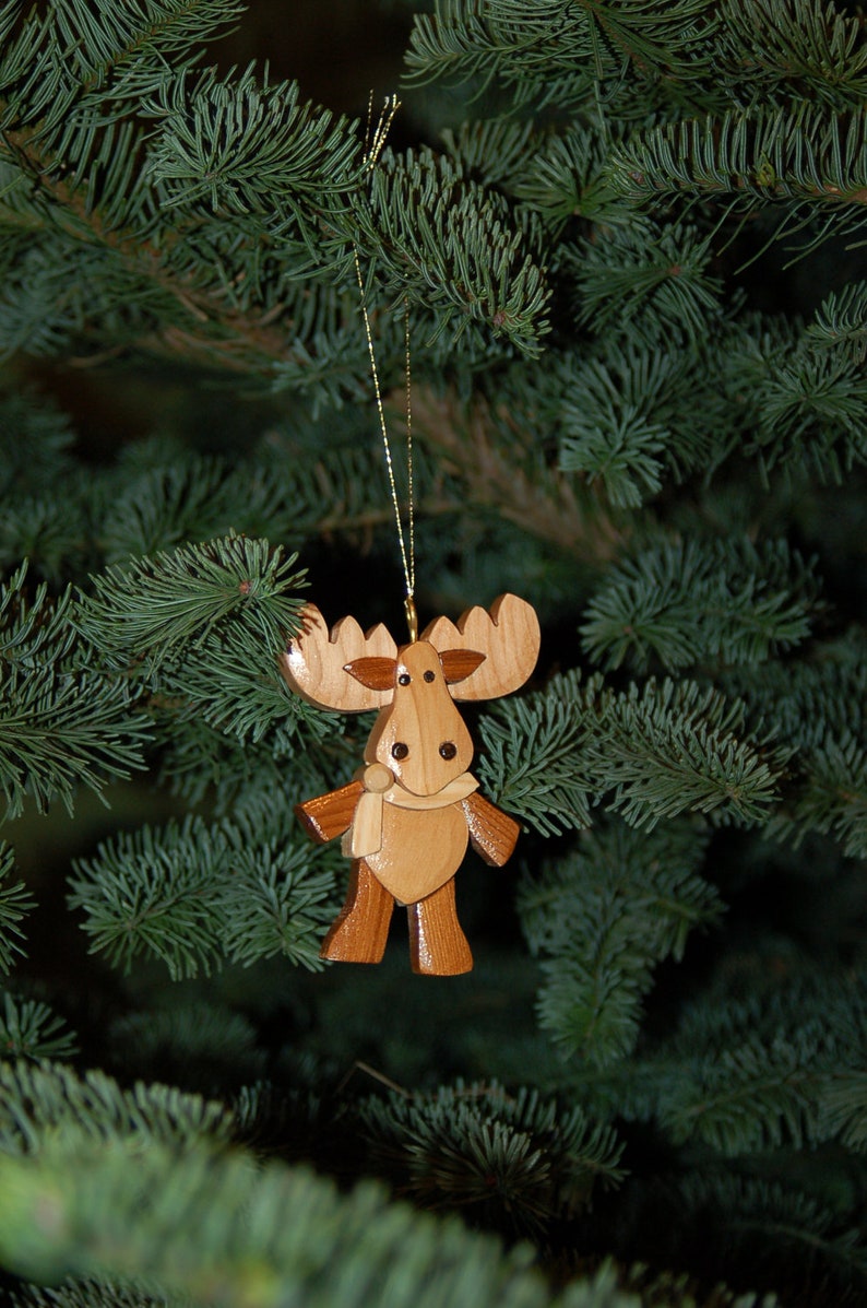 MOOSE CHRISTMAS ORNAMENT Wood Carving. A Funny and Charming - Etsy