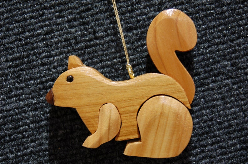 SQUIRREL CHRISTMAS ORNAMENT Intarsia Wood Carving. Price - Etsy