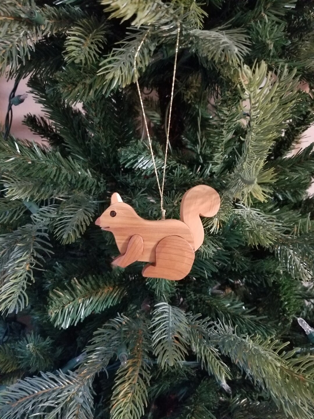 SQUIRREL CHRISTMAS ORNAMENT Intarsia Wood Carving. Price Reduced Until ...