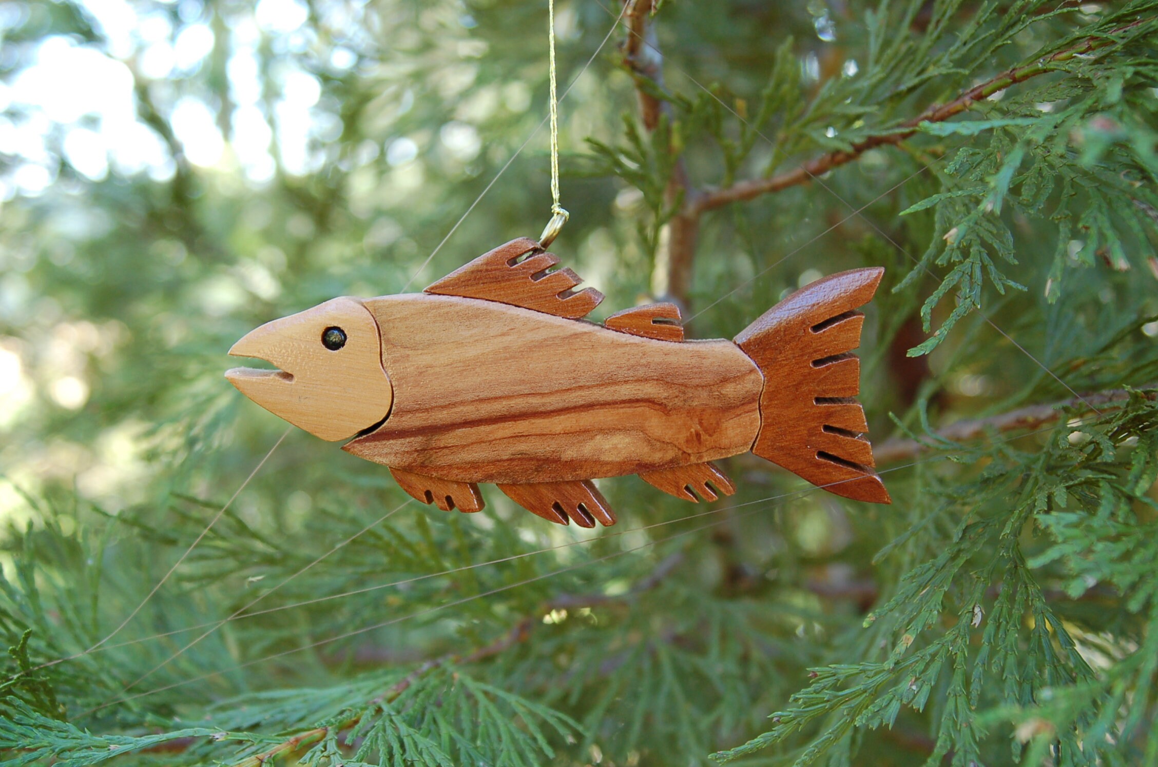 FISH ORNAMENT Wood Carving. Great for the Outdoor Sportsman in Your ...