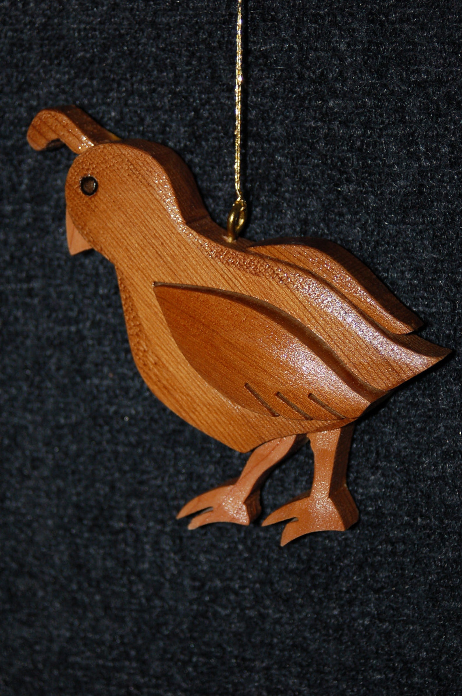 QUAIL CHRISTMAS ORNAMENT Intarsia Wood Carving. Beautifully Depicted ...