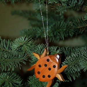 LADYBUG CHRISTMAS ORNAMENT Wood Carving. A Charming Little Bug That is ...