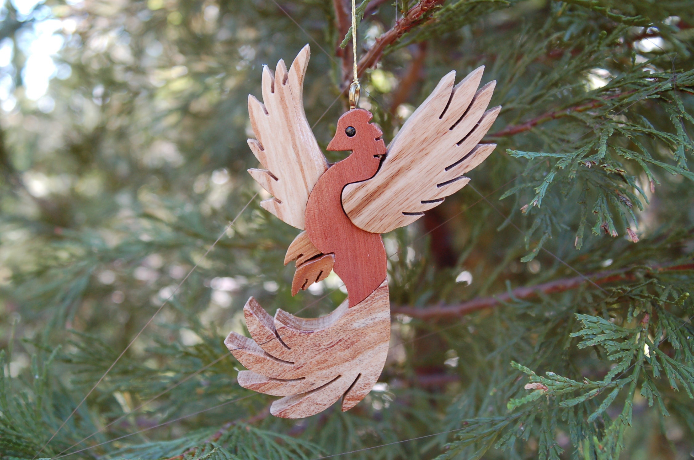 PHOENIX CHRISTMAS ORNAMENT Carving. A legendry winged | Etsy
