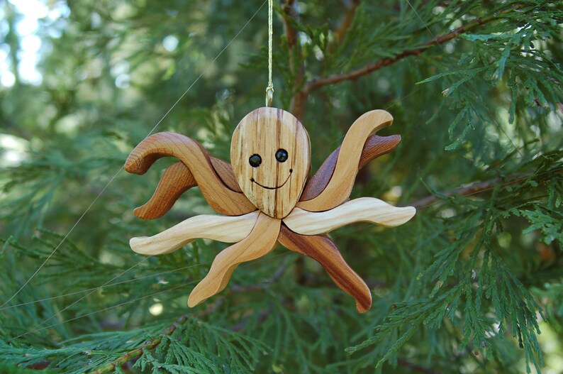 OCTOPUS CHRISTMAS ORNAMENT Carving. Charming Design Ready to | Etsy