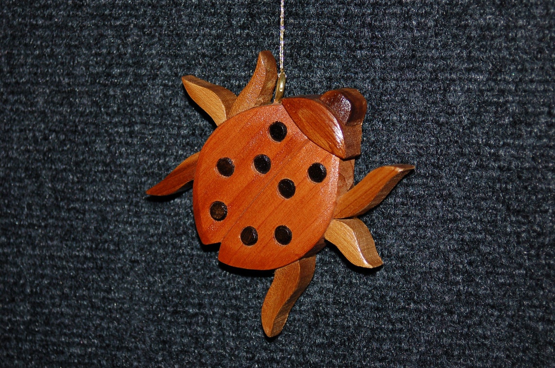 LADYBUG CHRISTMAS ORNAMENT Wood Carving. A Charming Little Bug That is ...