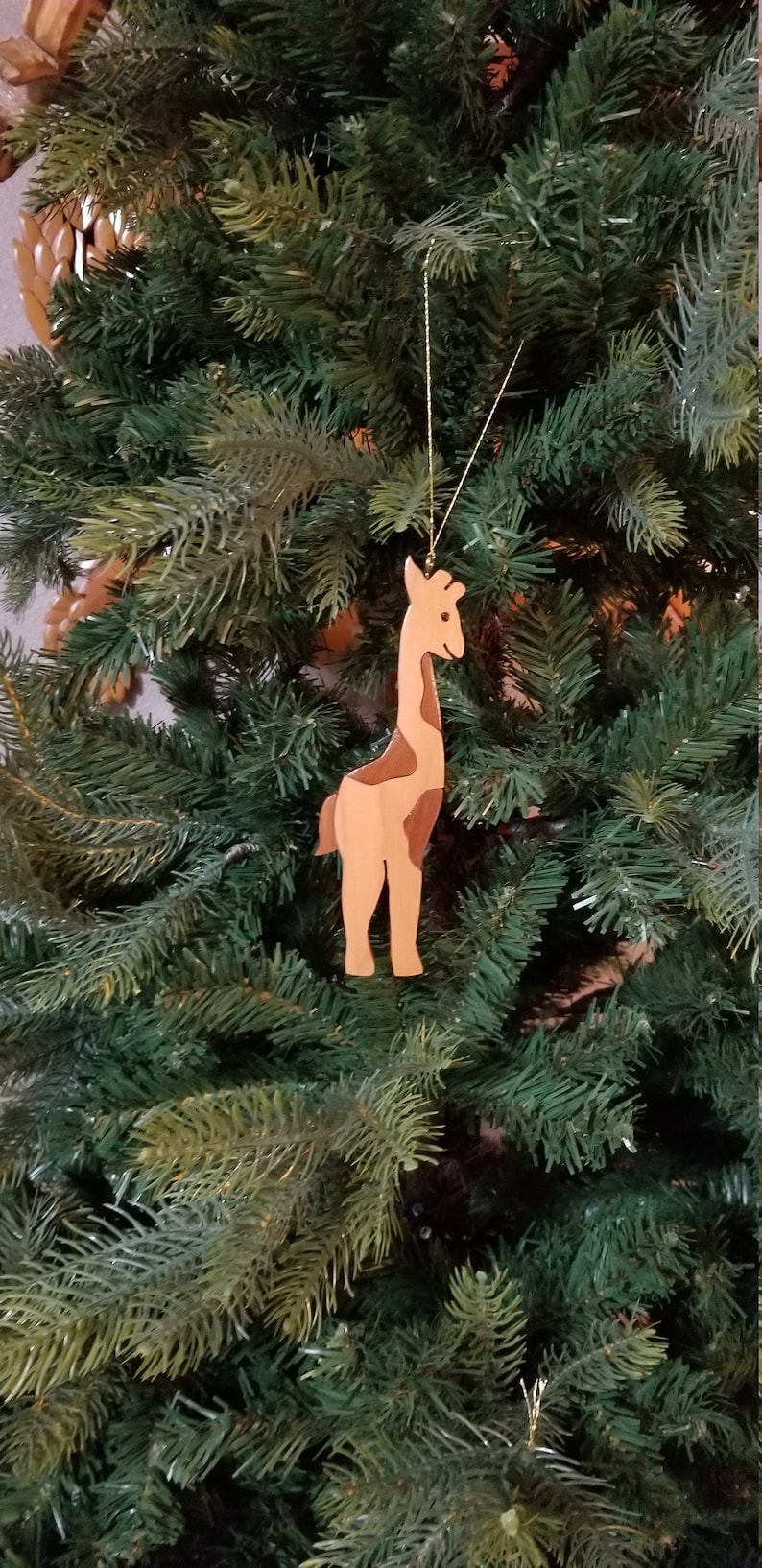 GIRAFFE CHRISTMAS ORNAMENT Intarsia Wood Carving. This Giraffe - Etsy