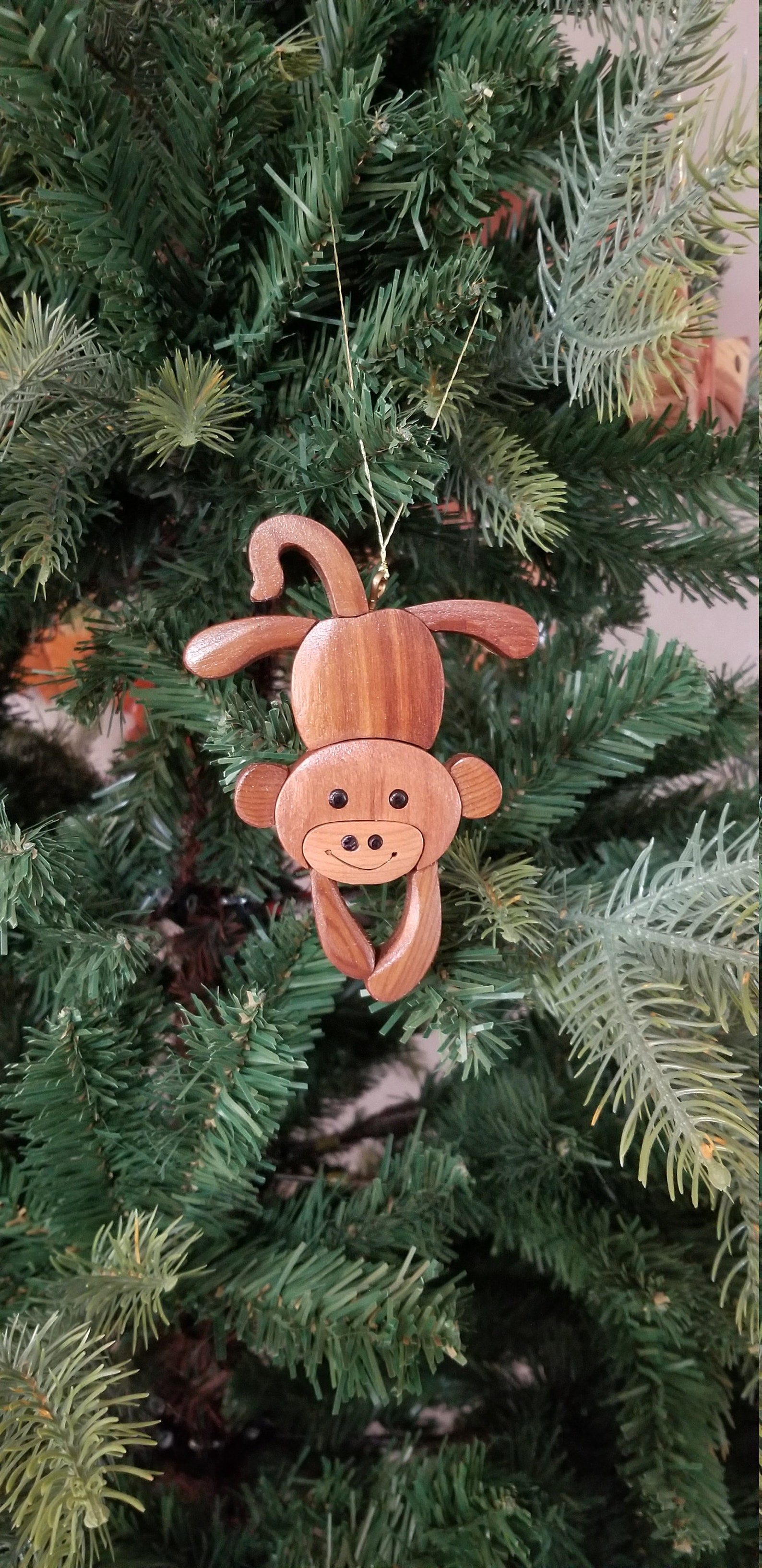 MONKEY CHRISTMAS ORNAMENT Wood Carving. A Cute and Original | Etsy
