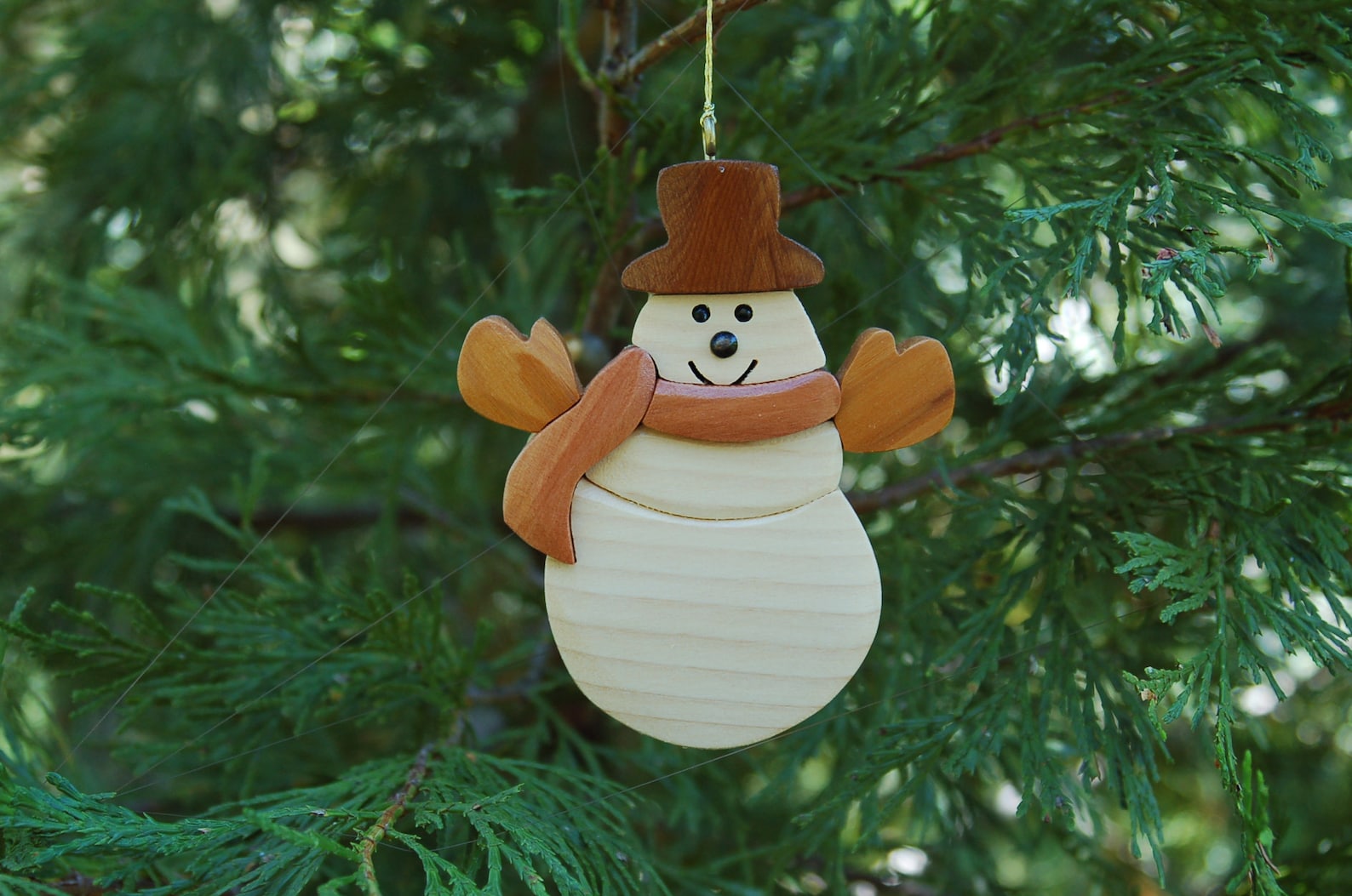 SNOWMAN CHRISTMAS ORNAMENT Intarsia Wood Carving. This - Etsy
