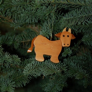 COW Ornament... ON SALE While They Last..... Intarsia Wood Carving. A ...
