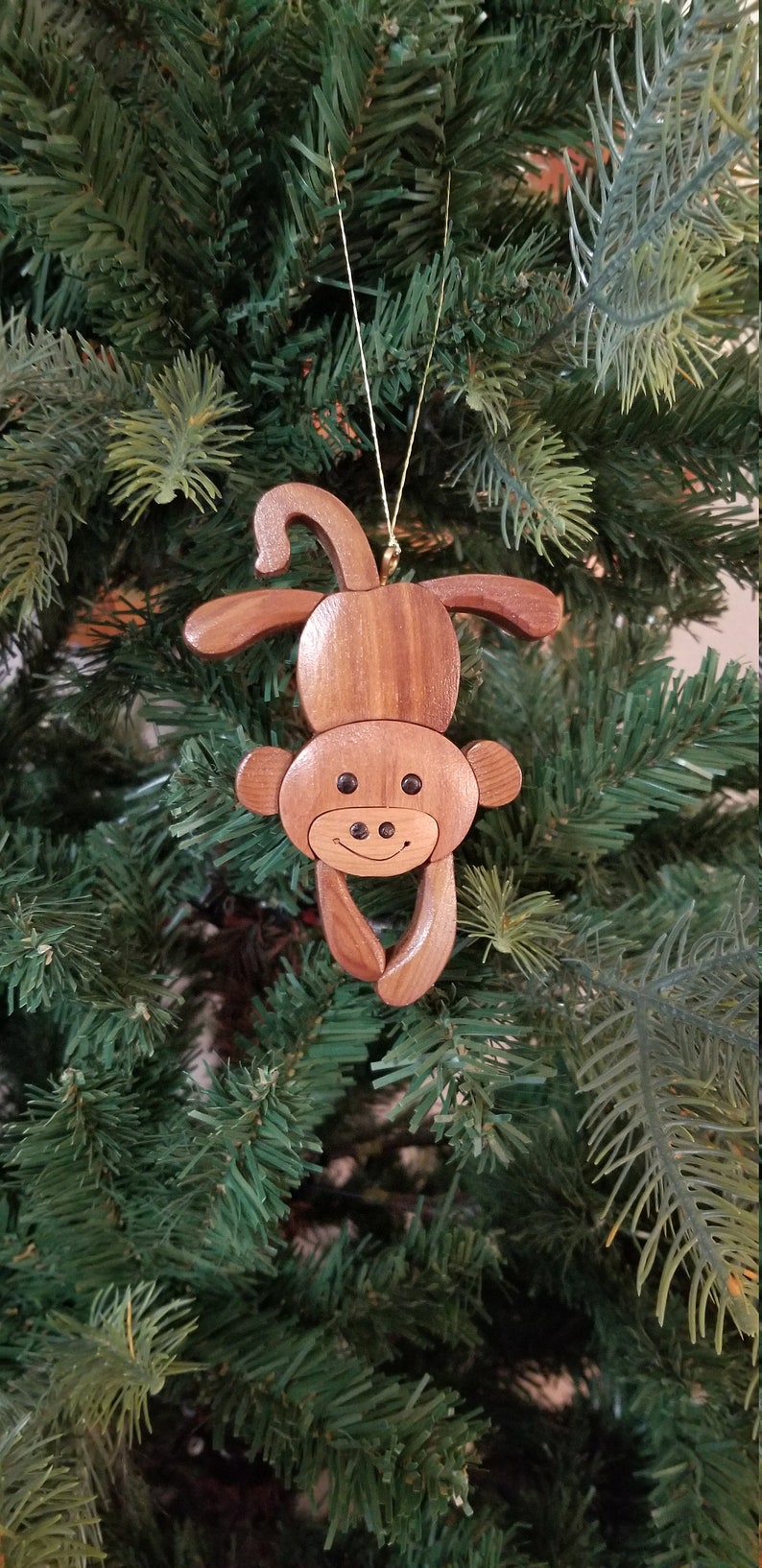 MONKEY CHRISTMAS ORNAMENT Wood Carving. A Cute and Original - Etsy