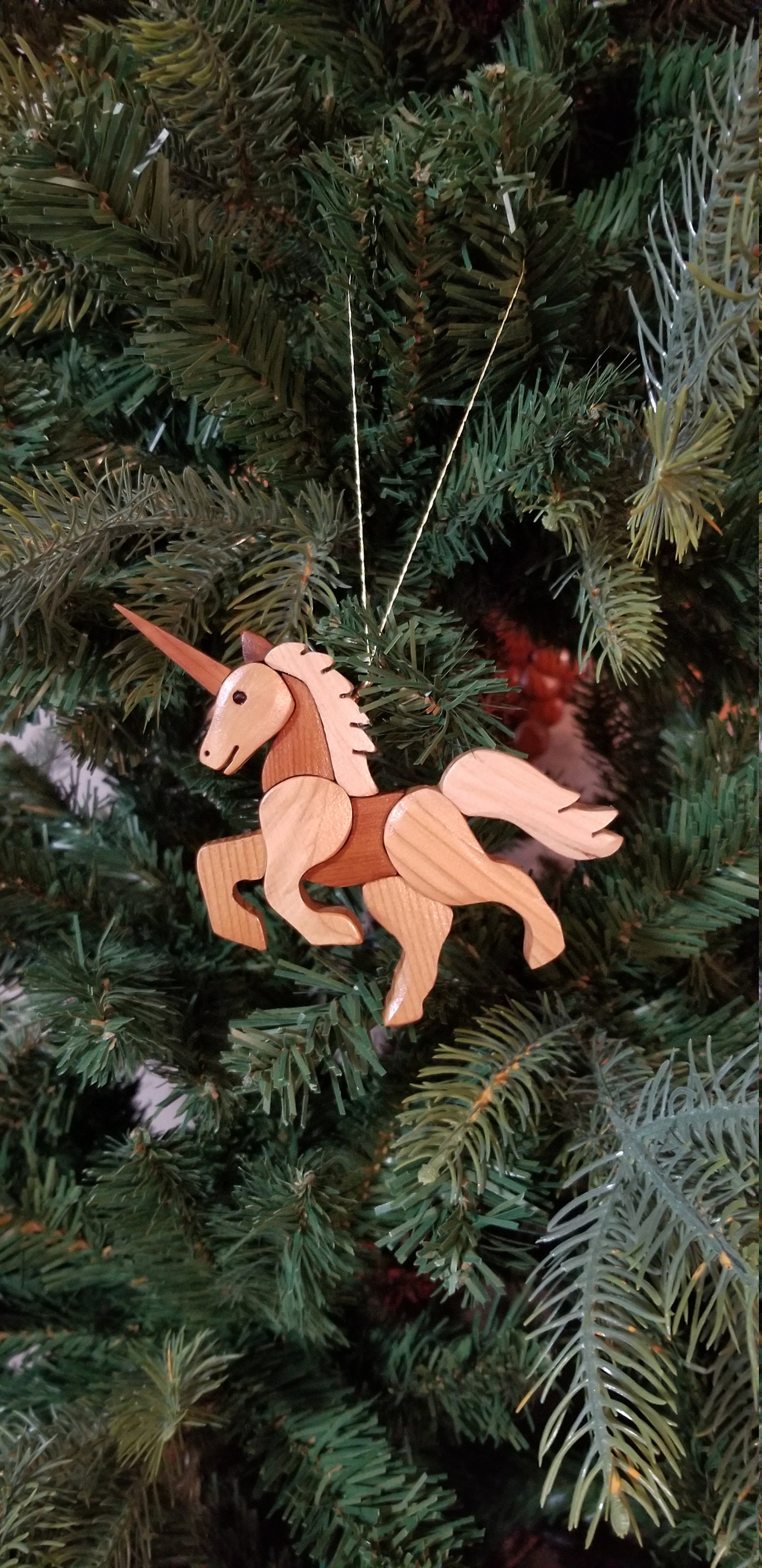 UNICORN CHRISTMAS ORNAMENT Intarsia Carving a Lovely Unique - Etsy