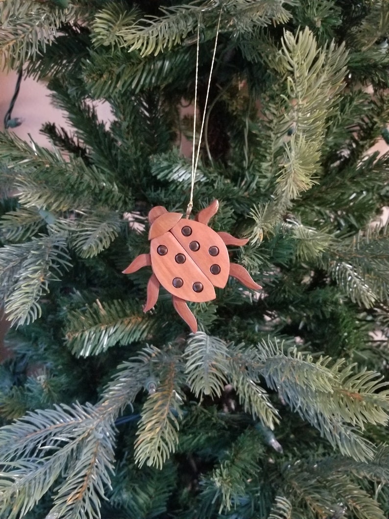 LADYBUG CHRISTMAS ORNAMENT Wood Carving. A Charming Little Bug That is ...