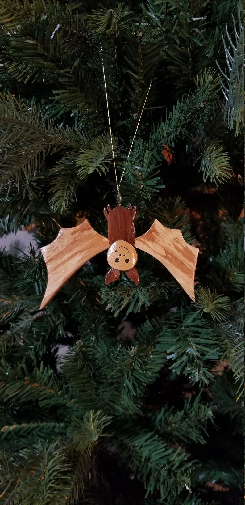 BAT CHRISTMAS ORNAMENT a Whimsical Cheerful Fellow With Lots | Etsy