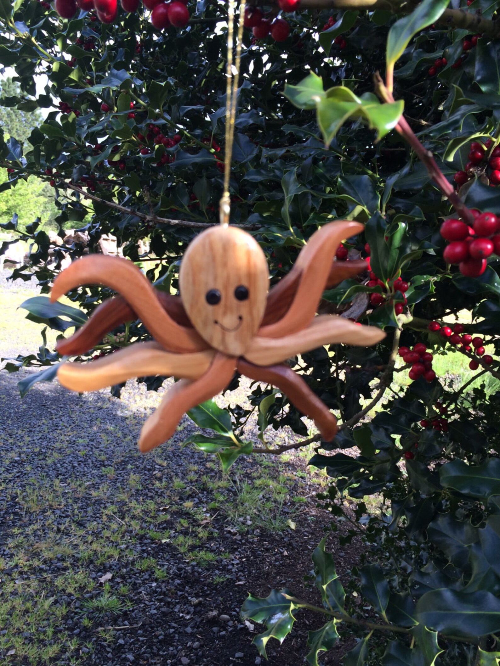 OCTOPUS CHRISTMAS ORNAMENT Carving. Charming Design Ready to | Etsy