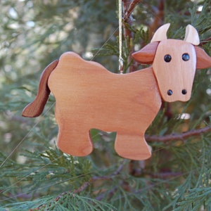 COW Ornament... ON SALE While They Last..... Intarsia Wood Carving. A ...