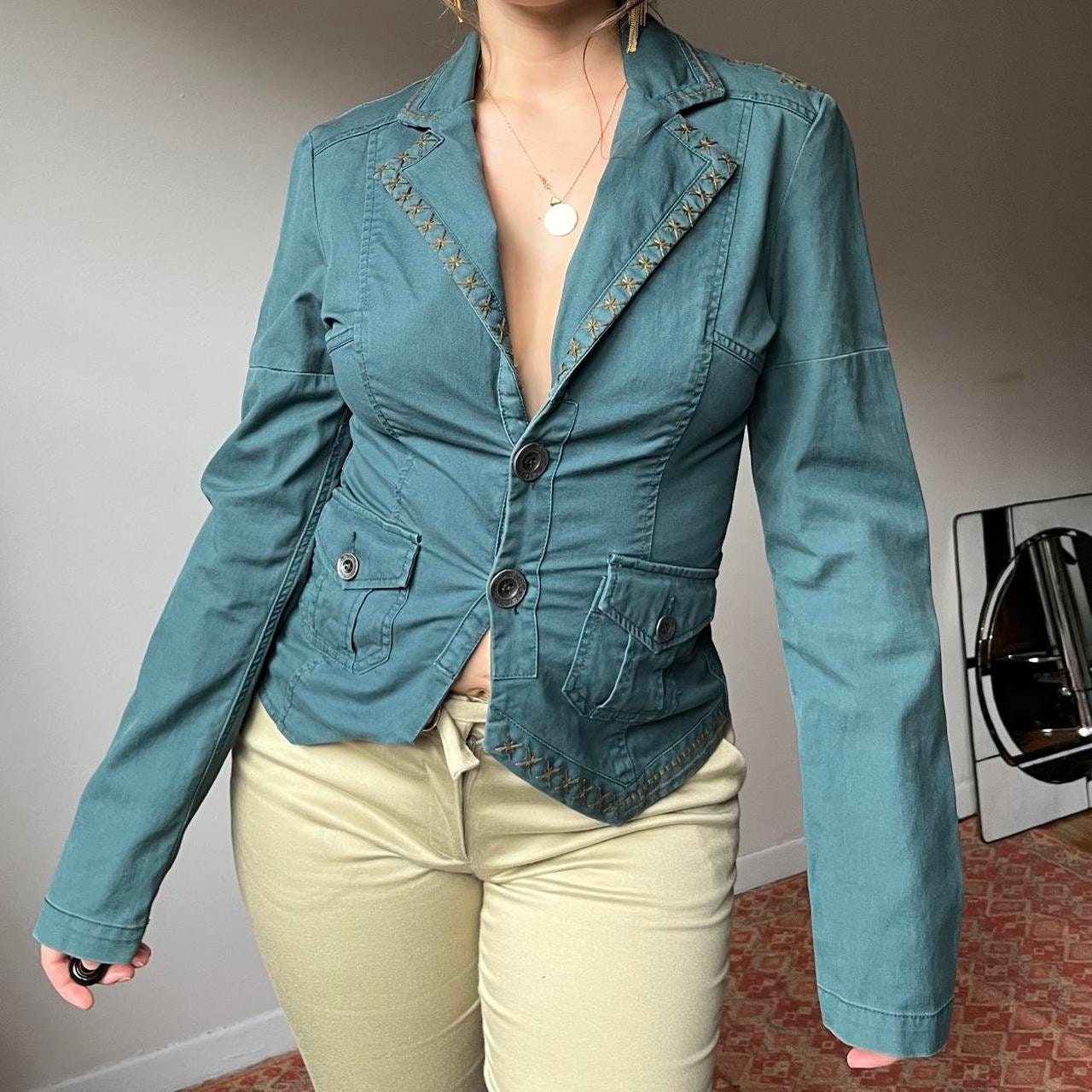 Epic Vintage Diesel Turquoise Denim Jacket - Etsy