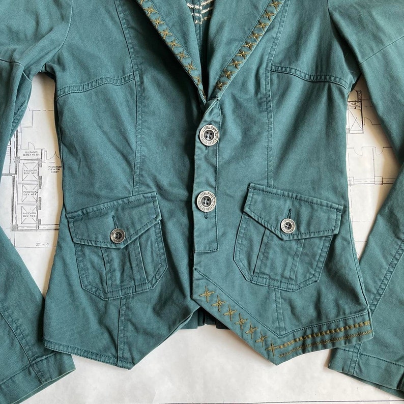 Epic Vintage Diesel Turquoise Denim Jacket - Etsy