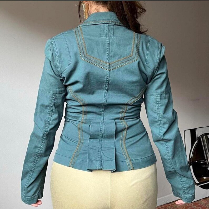 Epic Vintage Diesel Turquoise Denim Jacket - Etsy