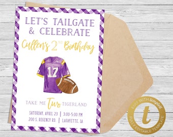 Lsu Birthday Invitation - Etsy