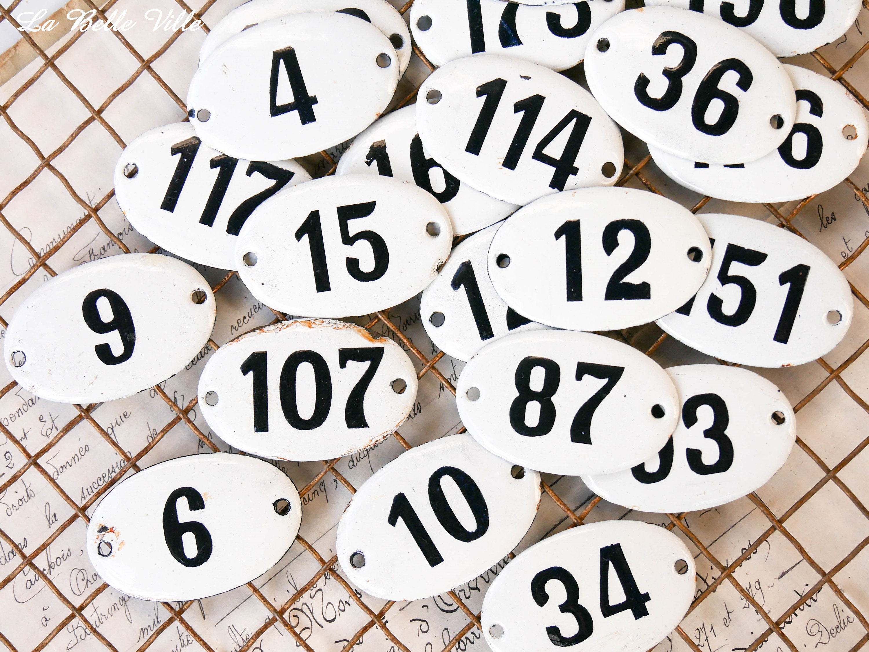 Vintage enamel number Small antique enameled sign plate | Etsy