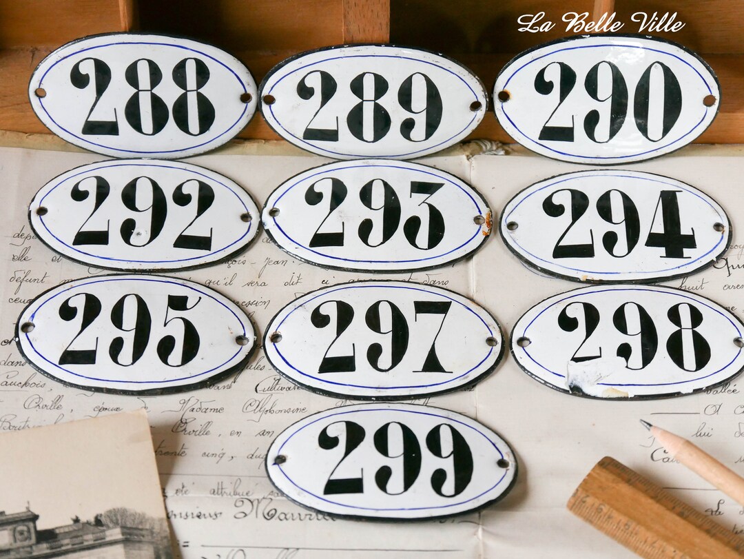 Vintage French Enamel Number Medium Antique Enameled Sign - Etsy