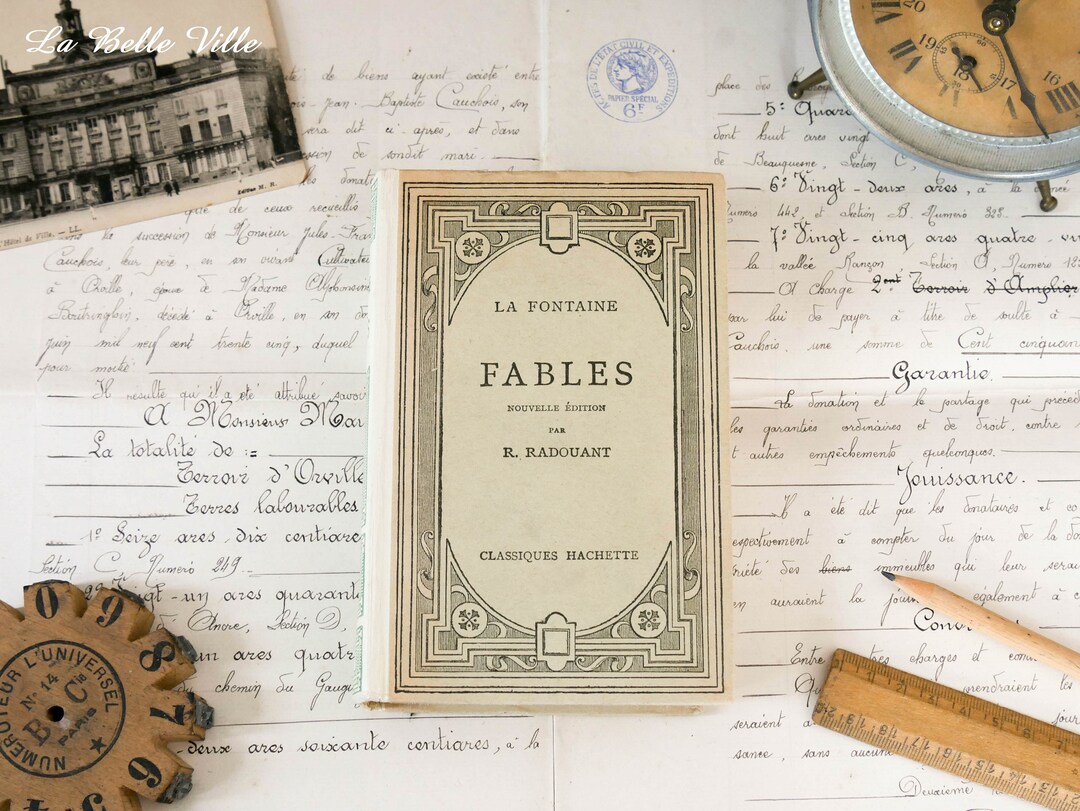Vintage French Book La Fontaine's Fables Antique - Etsy