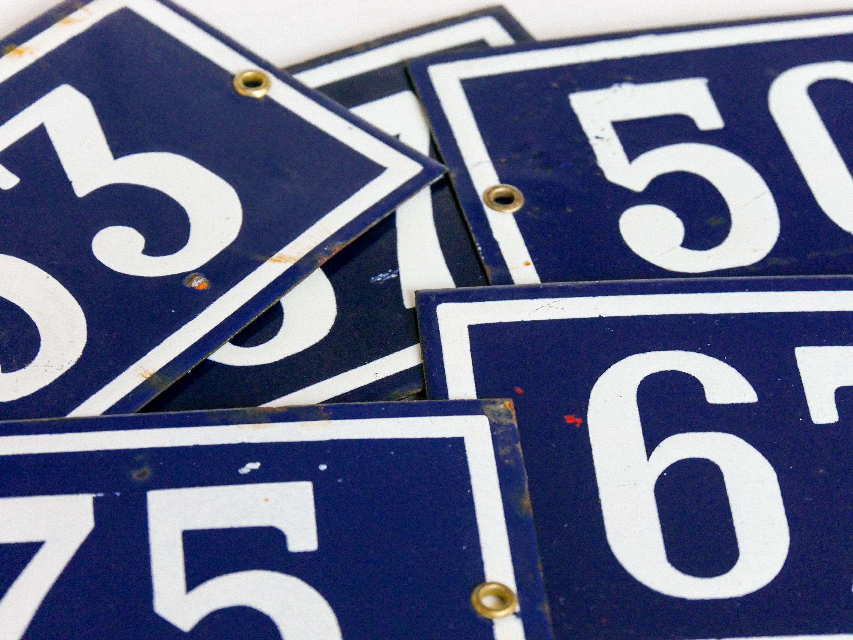 Vintage French enamel house number Blue street plate House | Etsy