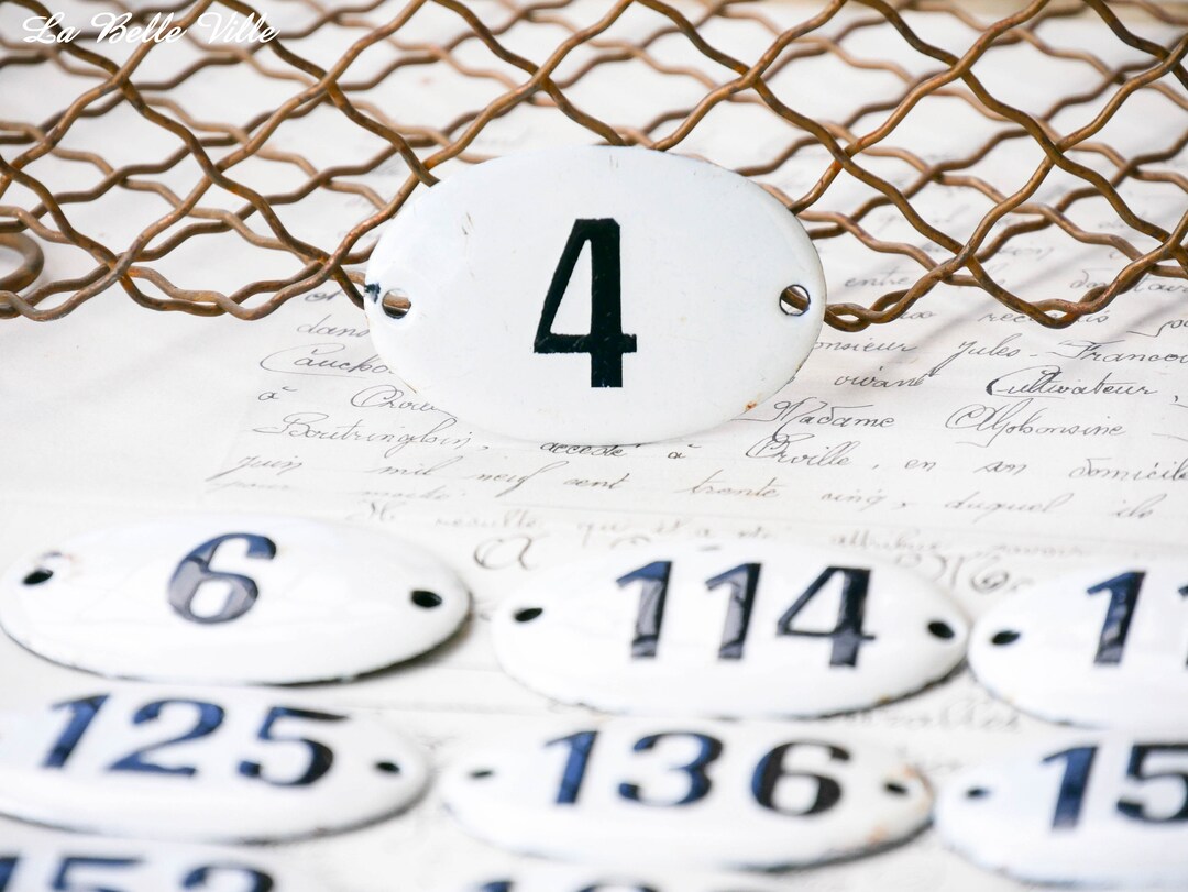 Vintage Enamel Number Small Antique Enameled Sign Plate Antique Oval ...