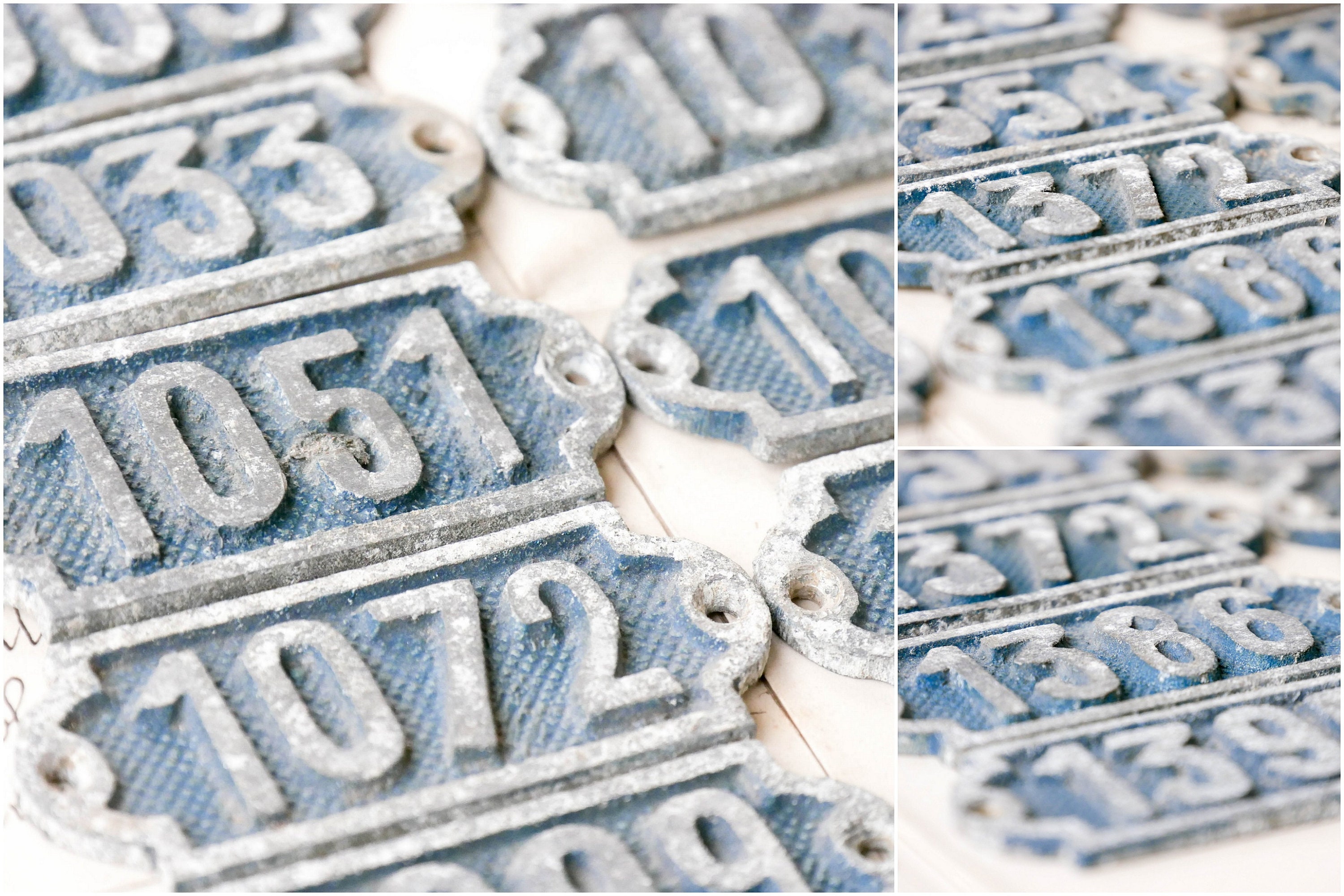 Vintage French Number Tag - Antique Metal Sign 1014,1039,1051,1086,1099 ...