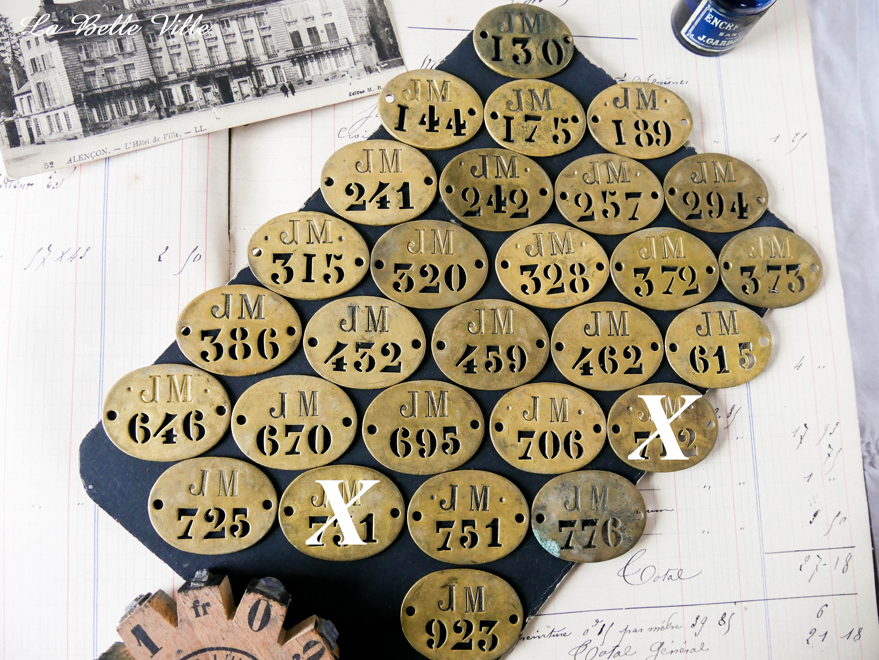 Vintage French Brass Number Tag Antique Metal Brass Sign - Etsy